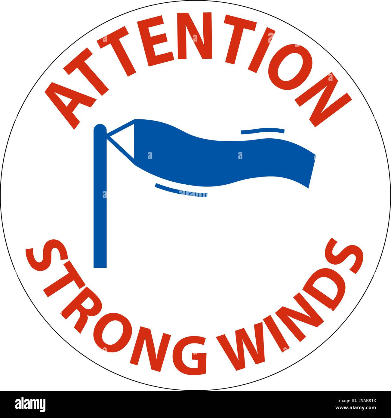 Water Safety Sign Attention - Strong Winds Stock Vector Image & Art - Alamy