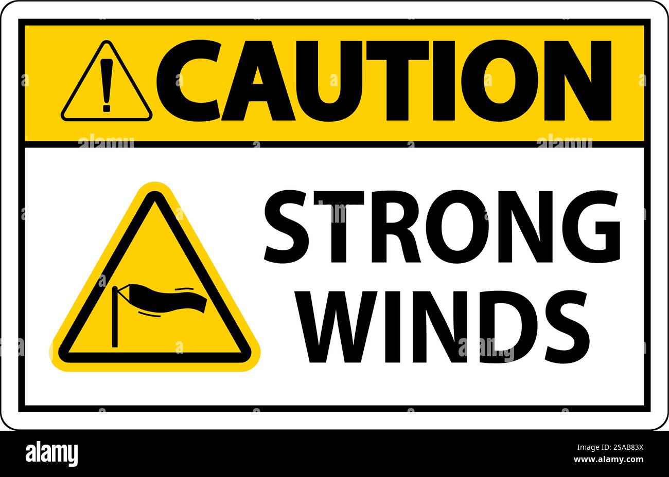 Water Safety Sign Caution - Strong Winds Stock Vector Image & Art - Alamy