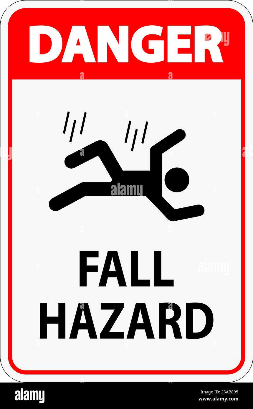Caution Sign, Fall Hazard Stock Vector Image & Art - Alamy