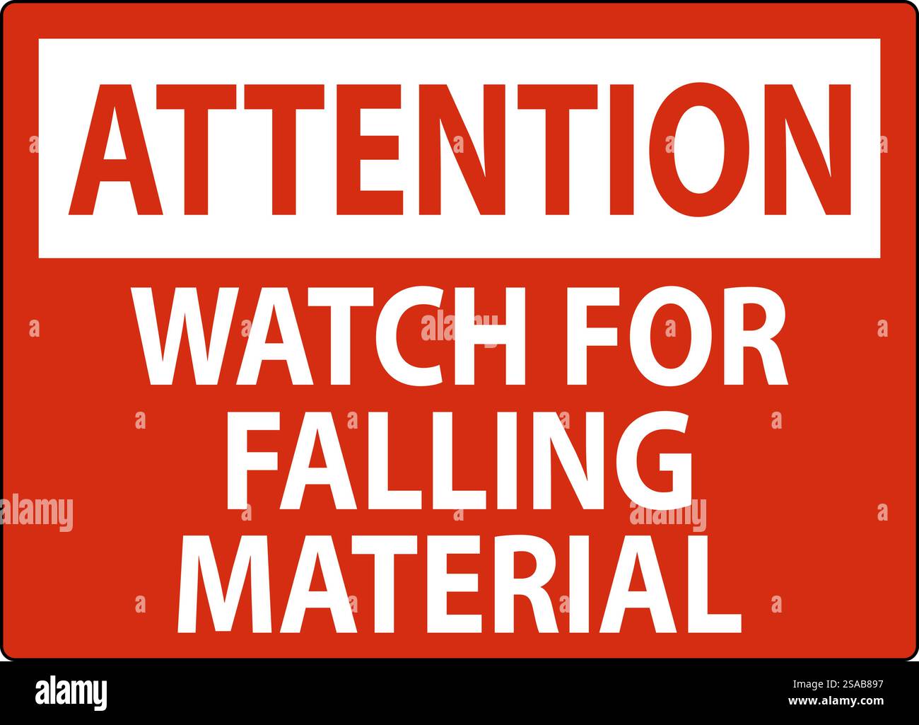 Attention Sign, Watch For Falling Material Stock Vector Image & Art - Alamy
