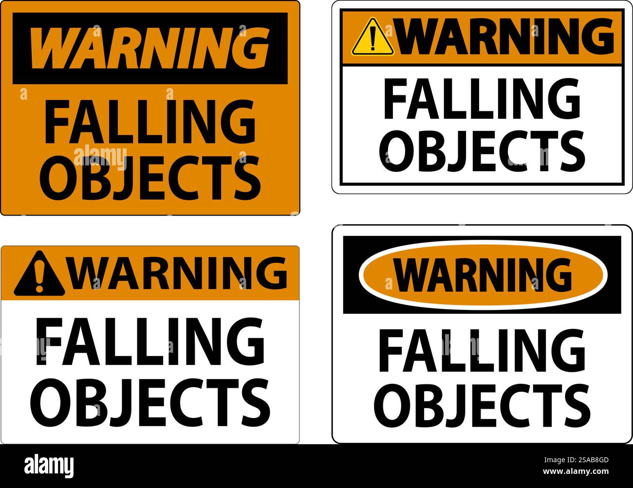 Warning Sign, Falling Objects Stock Vector Image & Art - Alamy