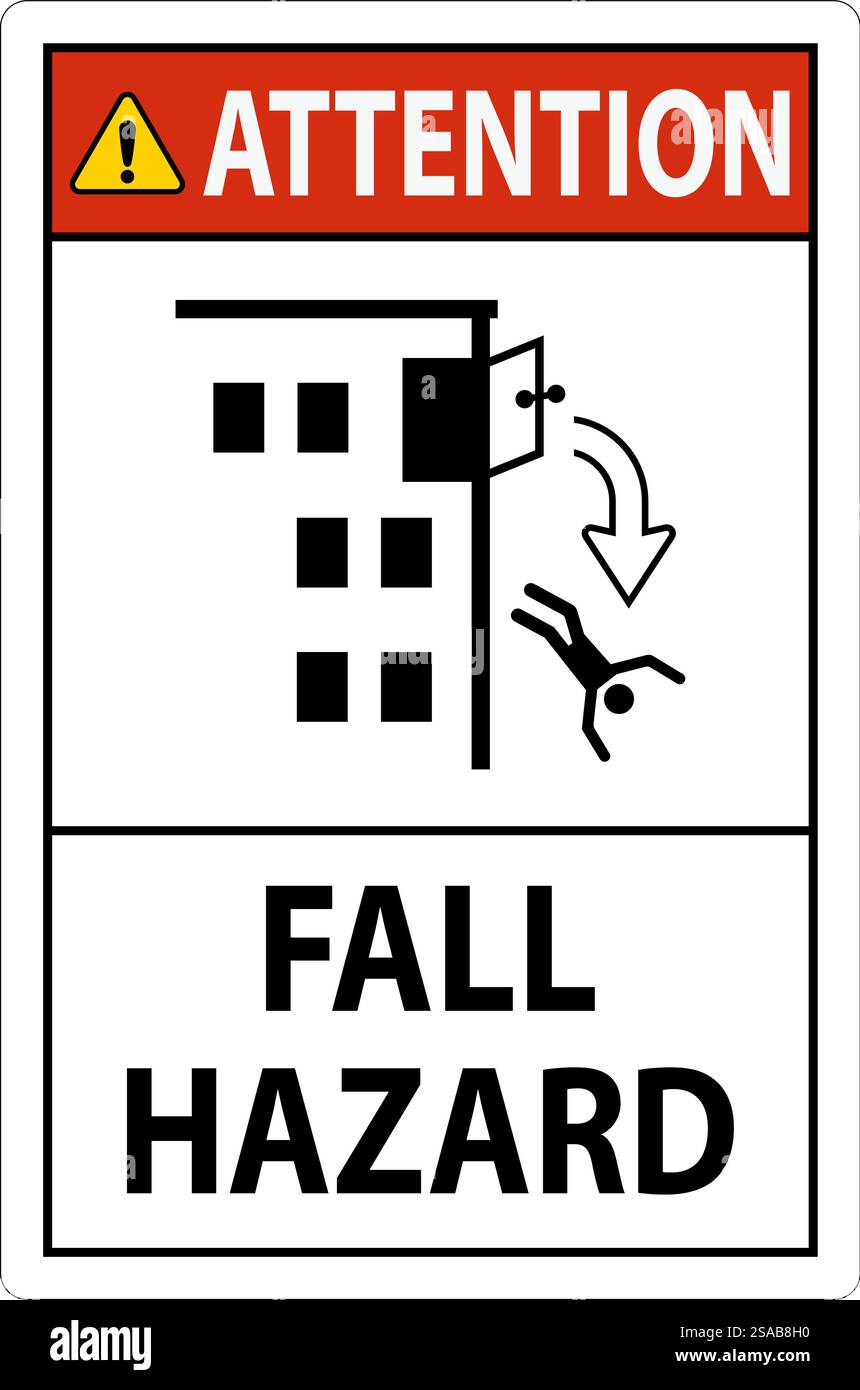 Attention Sign, Fall Hazard Stock Vector Image & Art - Alamy