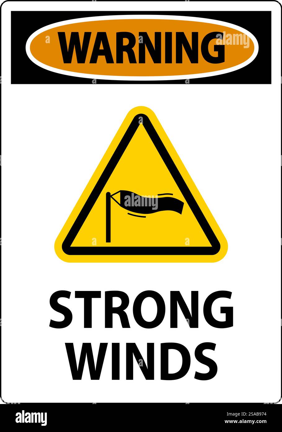 Water Safety Sign Warning - Strong Winds Stock Vector Image & Art - Alamy