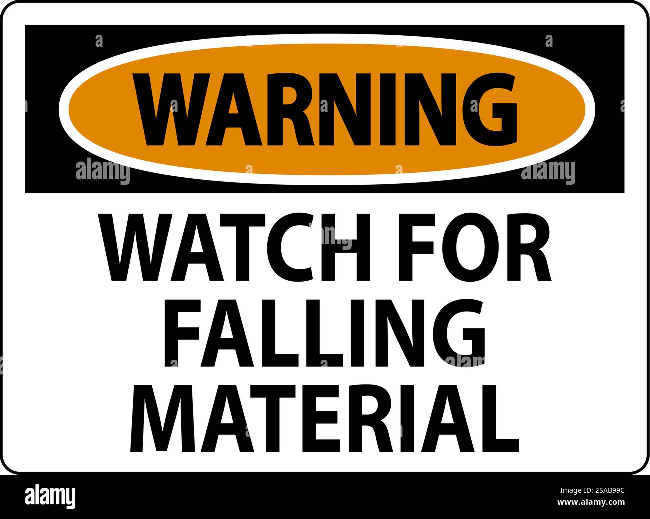Warning Sign, Watch For Falling Material Stock Vector Image & Art - Alamy