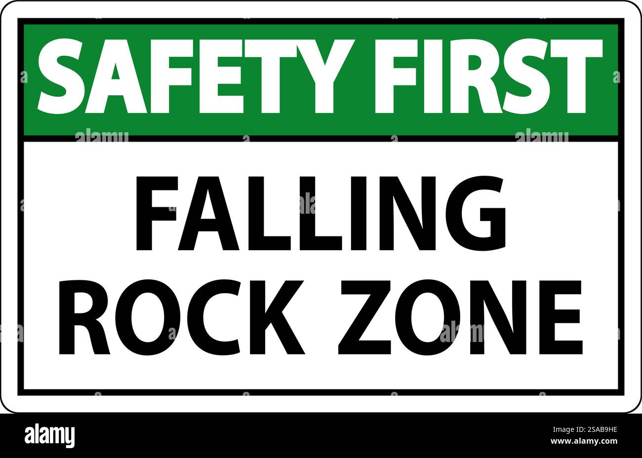 Safety First Sign, Falling Rock Zone Stock Vector Image & Art - Alamy