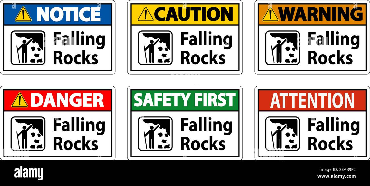 Campground Sign, Park Sign and Guide Sign, Falling Rocks Stock Vector ...