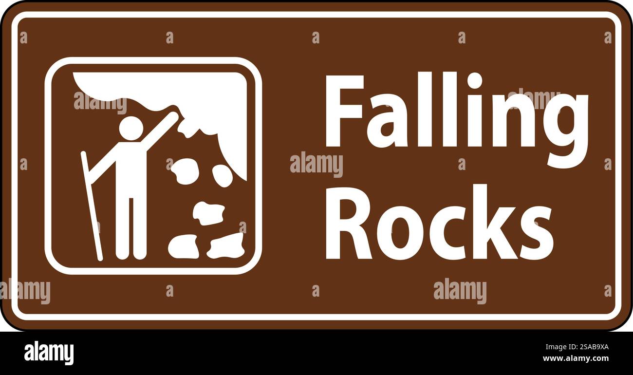 Campground Sign, Park Sign and Guide Sign, Falling Rocks Stock Vector ...