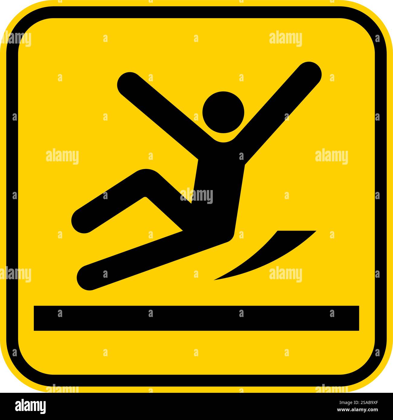 Caution Sign, Fall Hazard Stock Vector Image & Art - Alamy