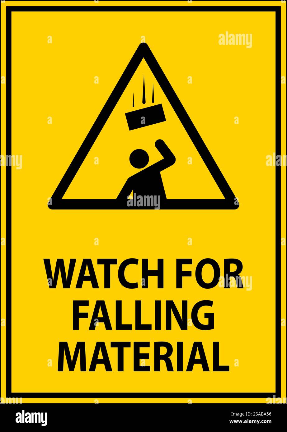 Danger Sign, Watch For Falling Material Stock Vector Image & Art - Alamy