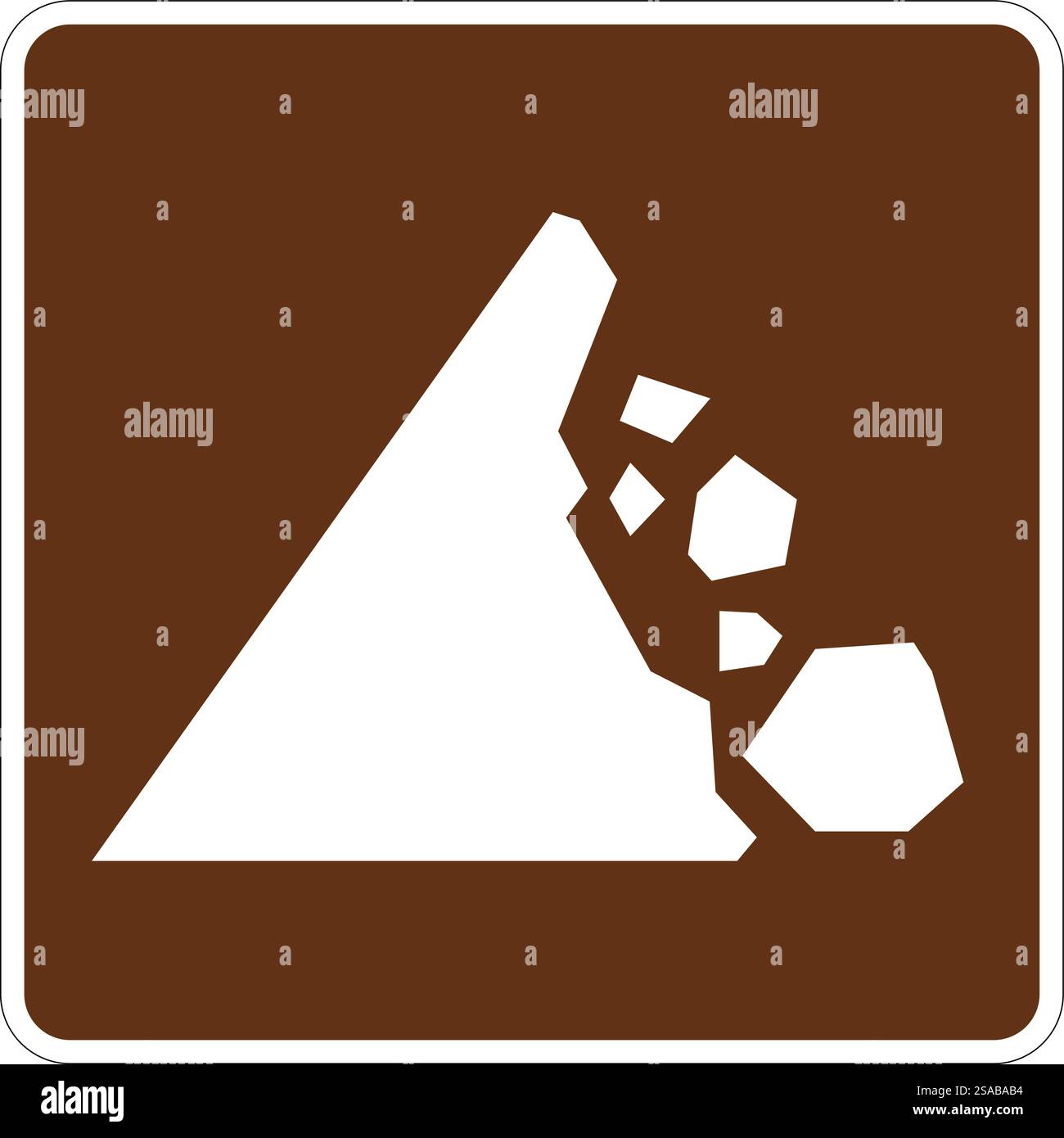 Caution Falling Rocks Sign Stock Vector Image & Art - Alamy