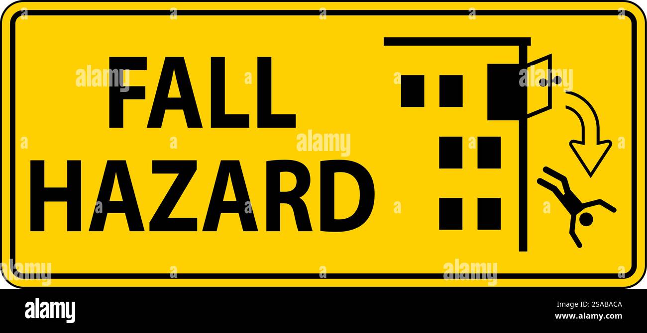 Caution Sign, Fall Hazard Stock Vector Image & Art - Alamy