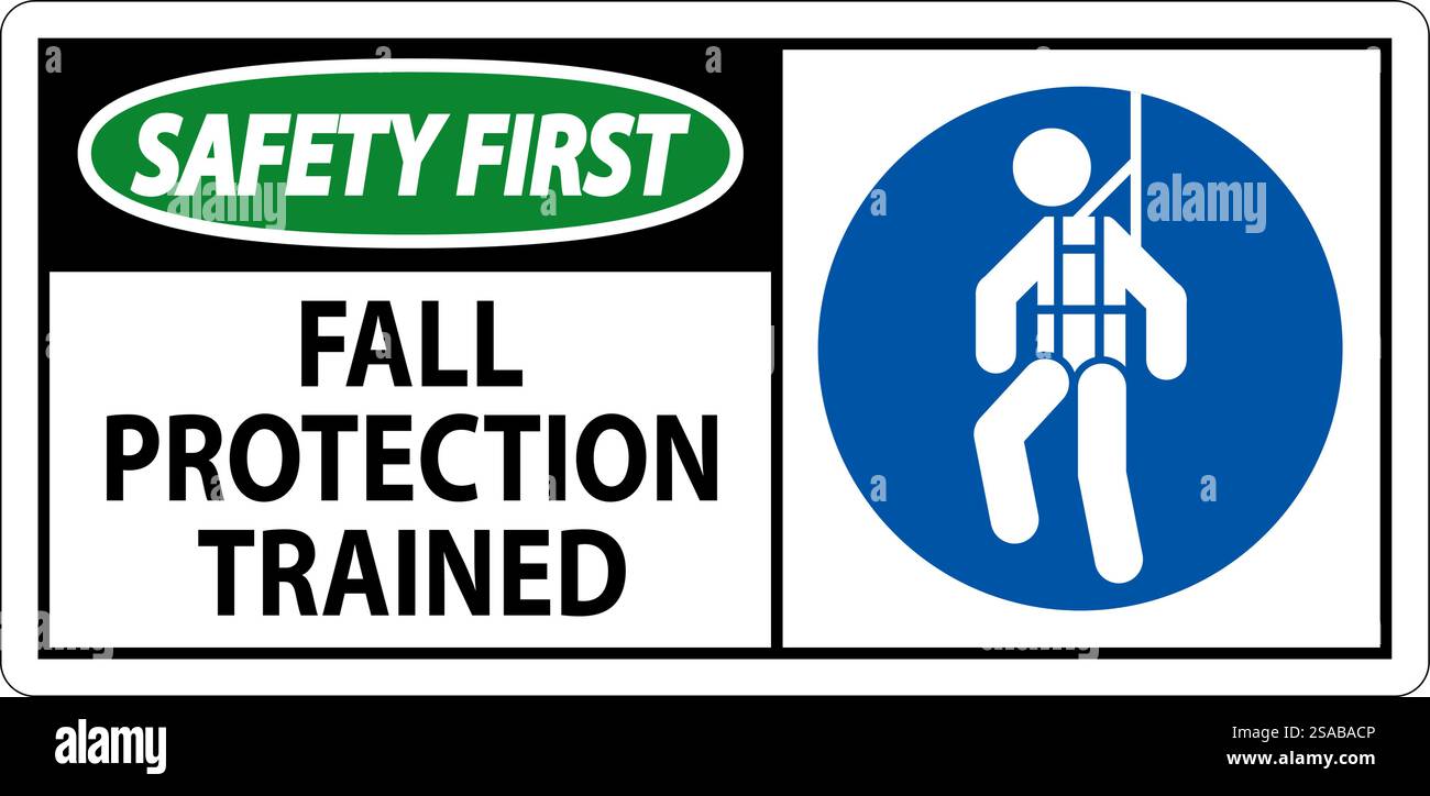Hard Hat Decals, Safety First Fall Protection Trained Stock Vector ...