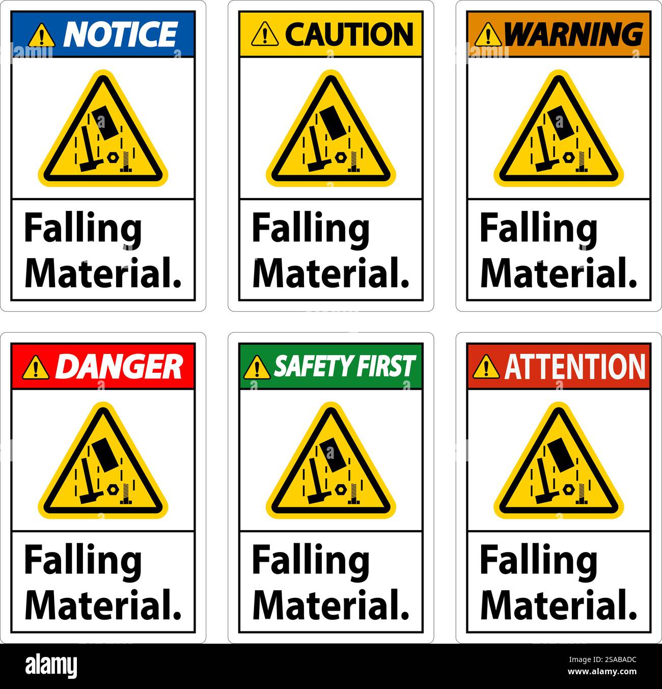 Caution Sign, Falling Material Stock Vector Image & Art - Alamy