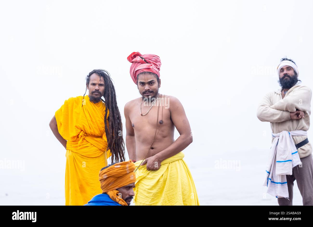 Mahakumbh, Group of holy naga sadhu baba taking holy dip at sangam in ...