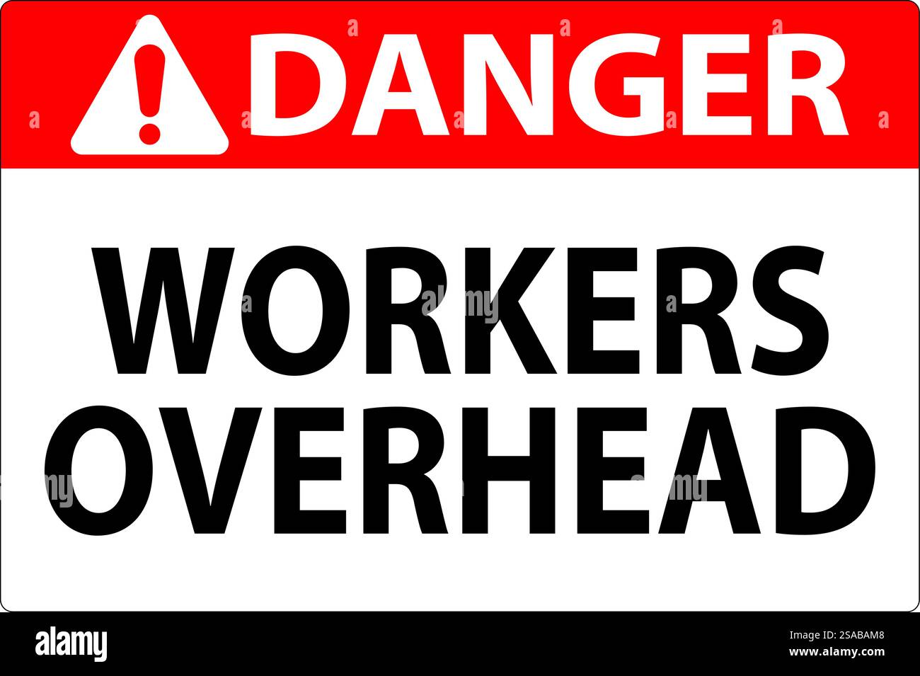Danger Falling Debris Sign, Workers Overhead Falling Objects Stock ...