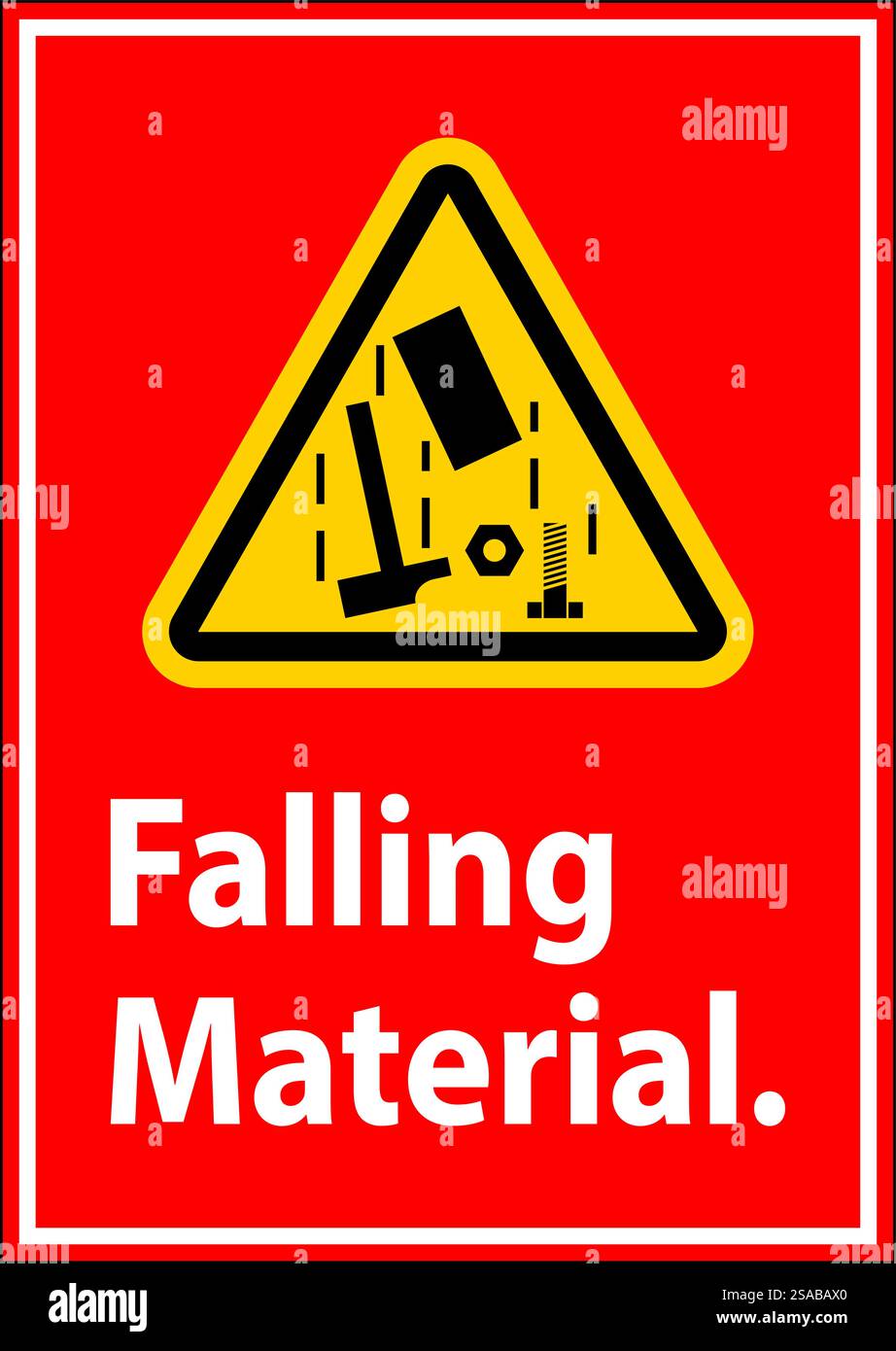 Caution Sign, Falling Material Stock Vector Image & Art - Alamy