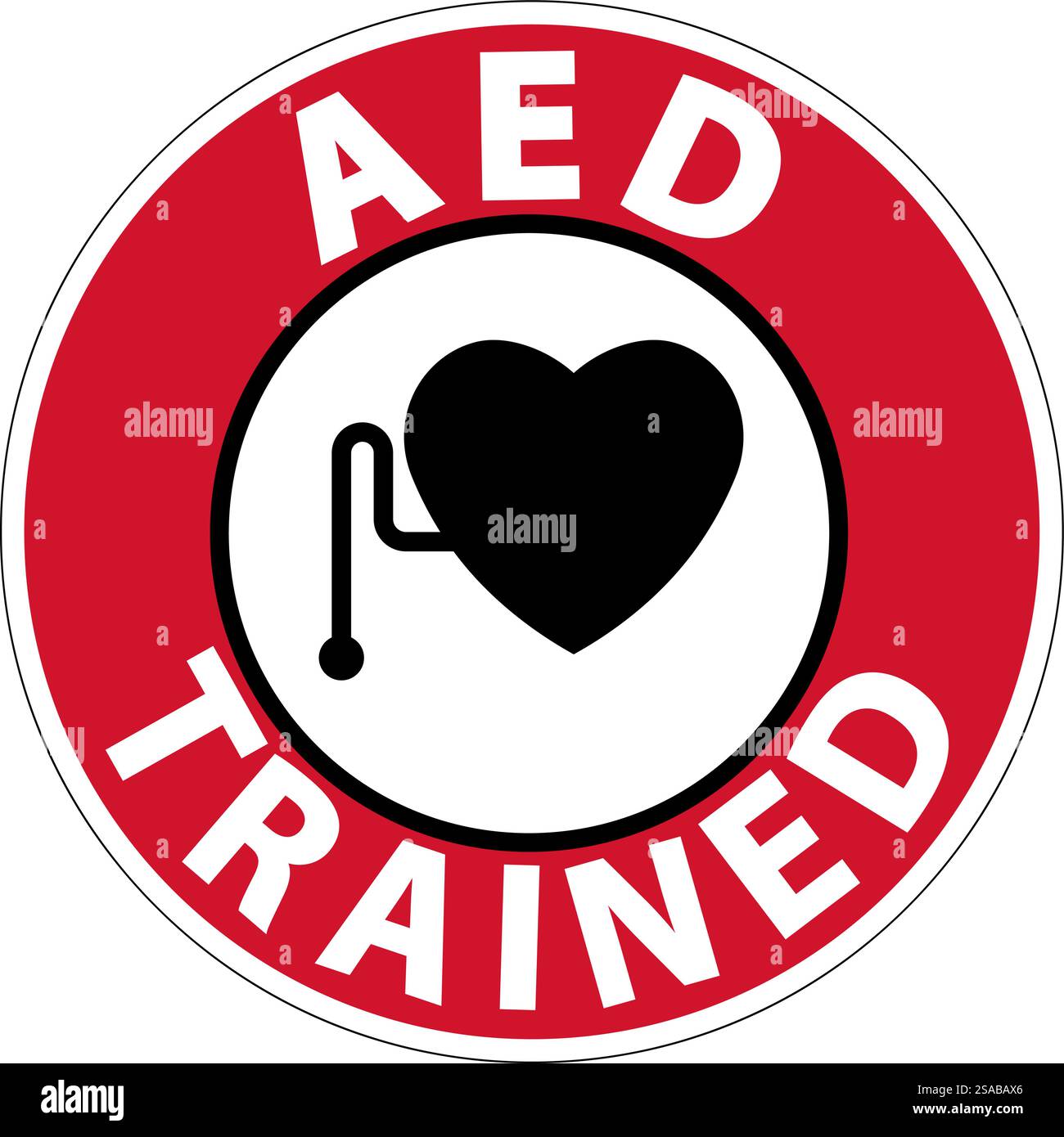 Emergency AED Trained Sign, Heart with AED Stock Vector Image & Art - Alamy