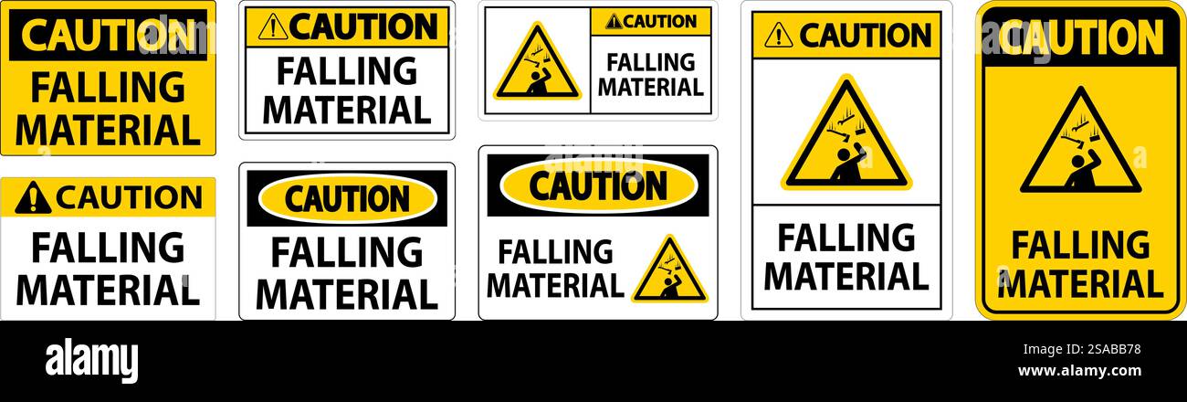 Caution Sign Falling Material Stock Vector Image & Art - Alamy