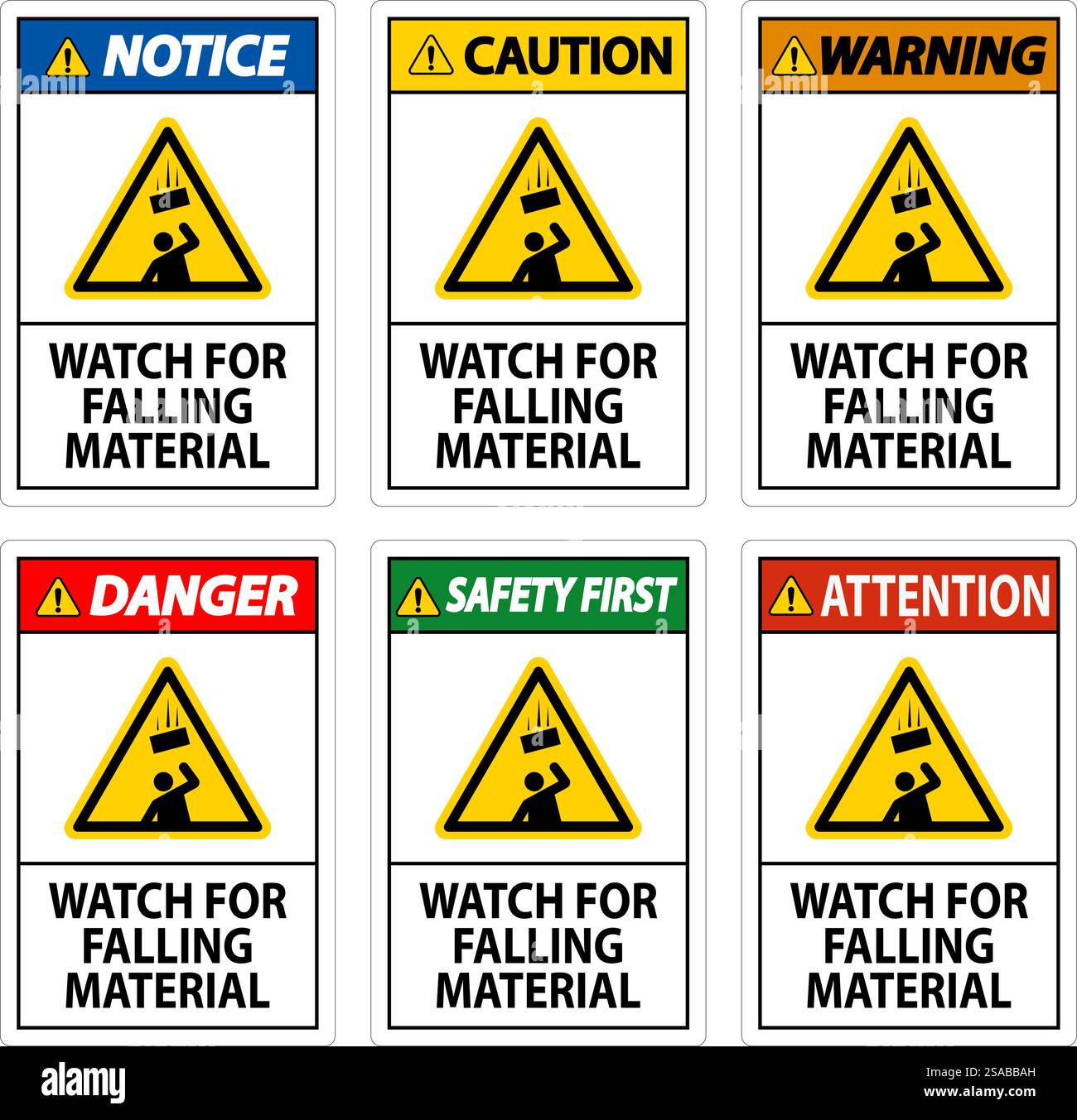 Danger Sign, Watch For Falling Material Stock Vector Image & Art - Alamy