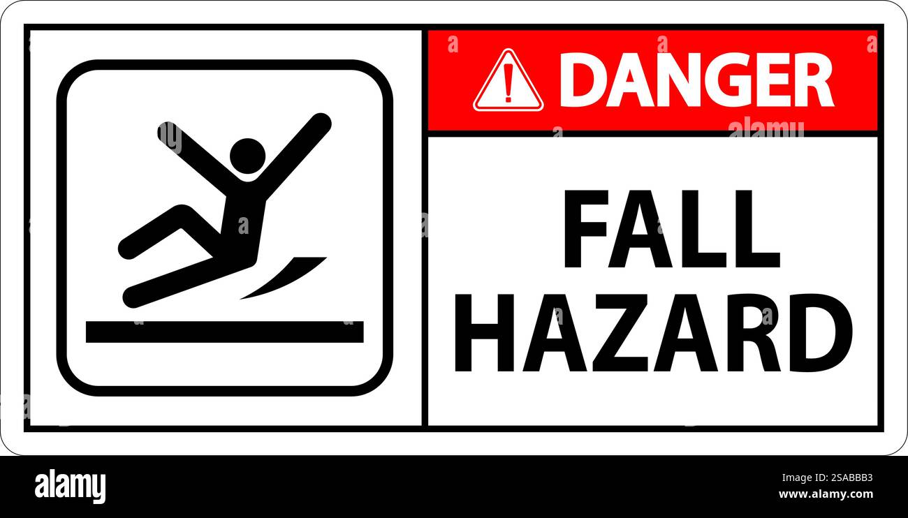 Danger Sign, Fall Hazard Stock Vector Image & Art - Alamy