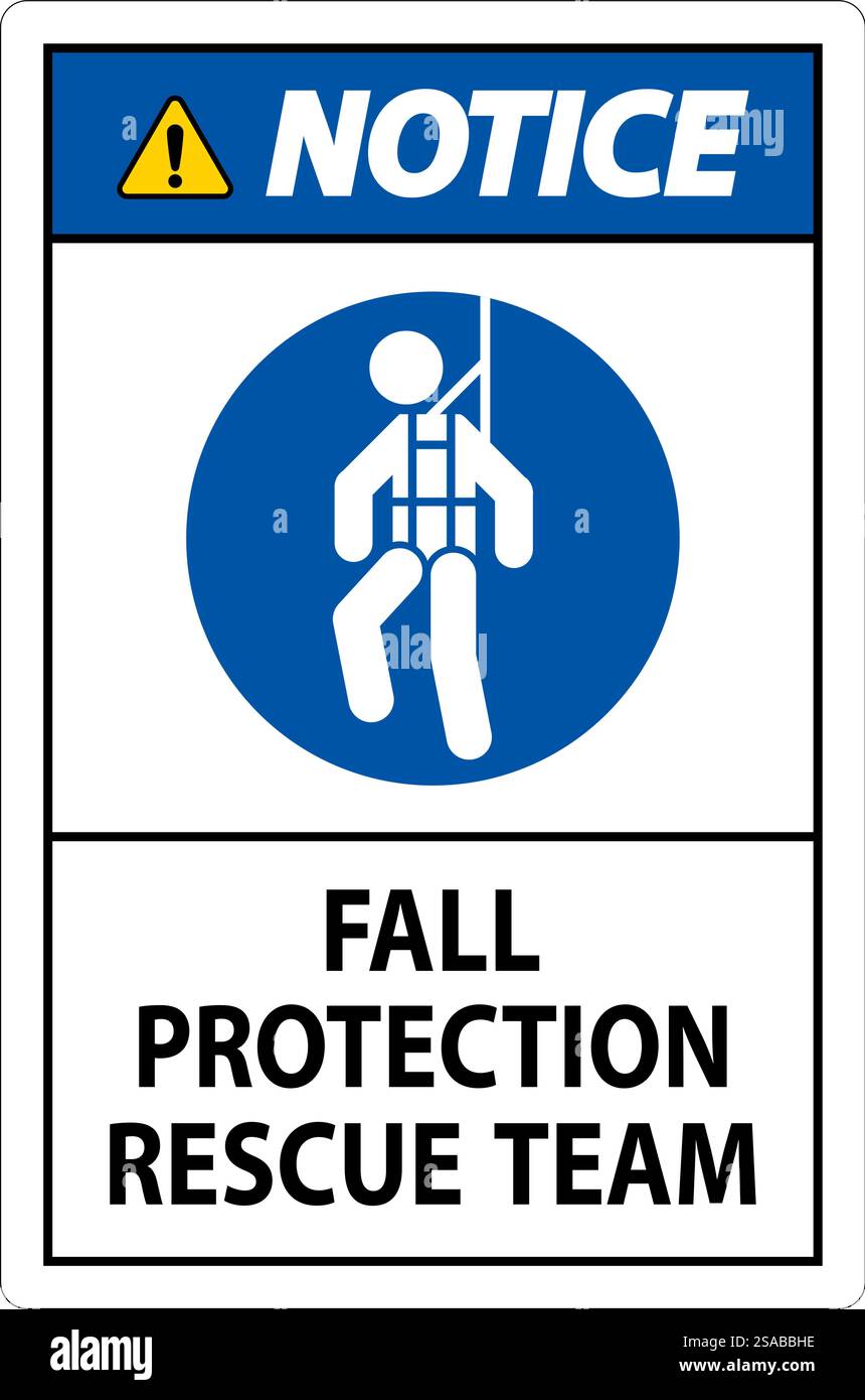 Hard Hat Decals, Notice Fall Protection Rescue Team Stock Vector Image ...