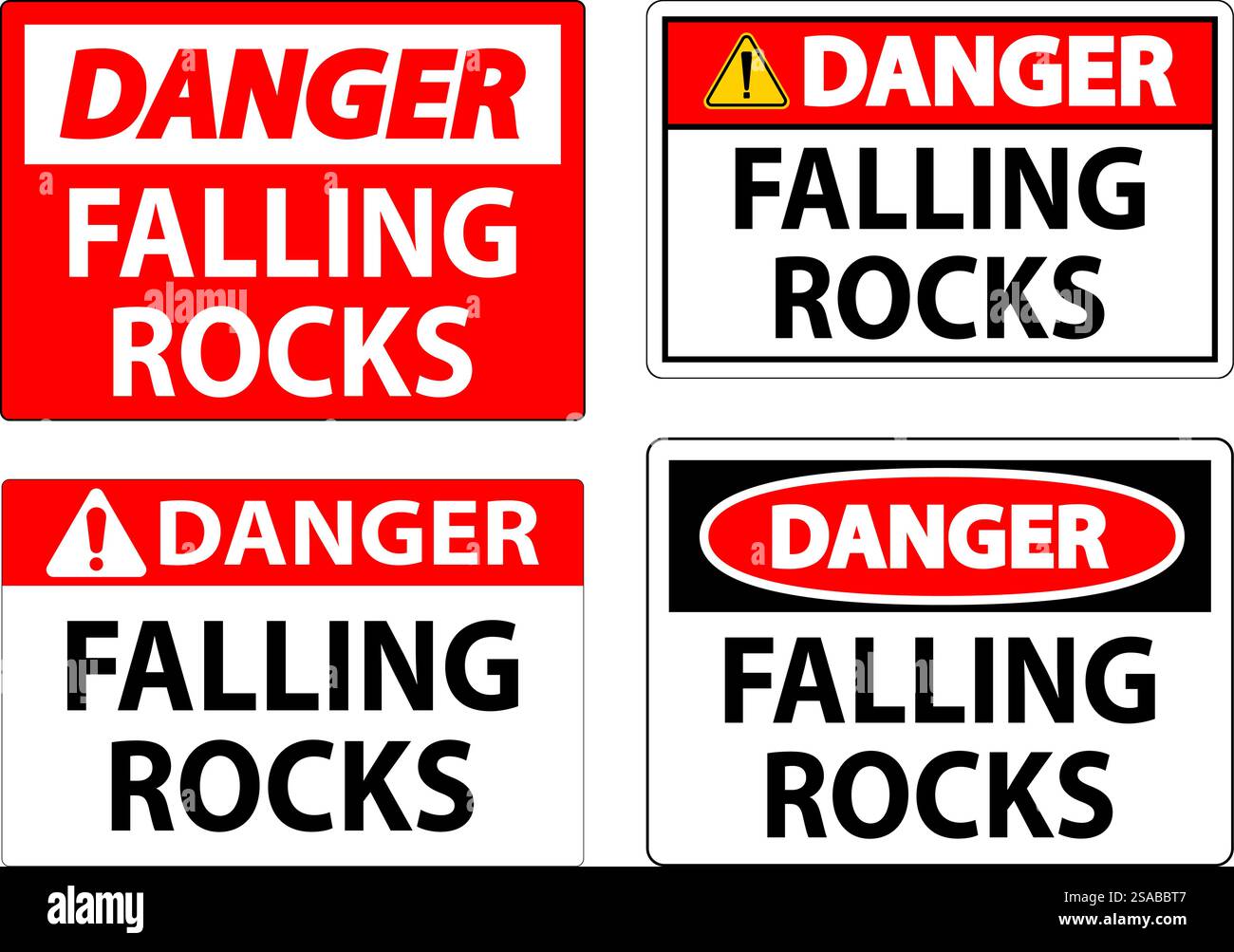Danger Sign, Falling Rocks Stock Vector Image & Art - Alamy