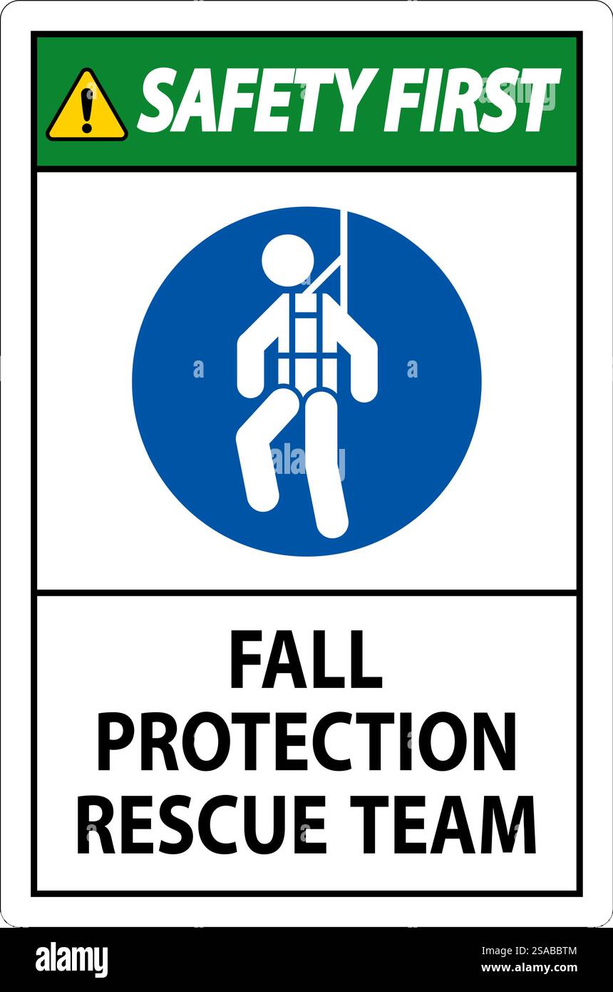 Hard Hat Decals, Safety First Fall Protection Rescue Team Stock Vector ...