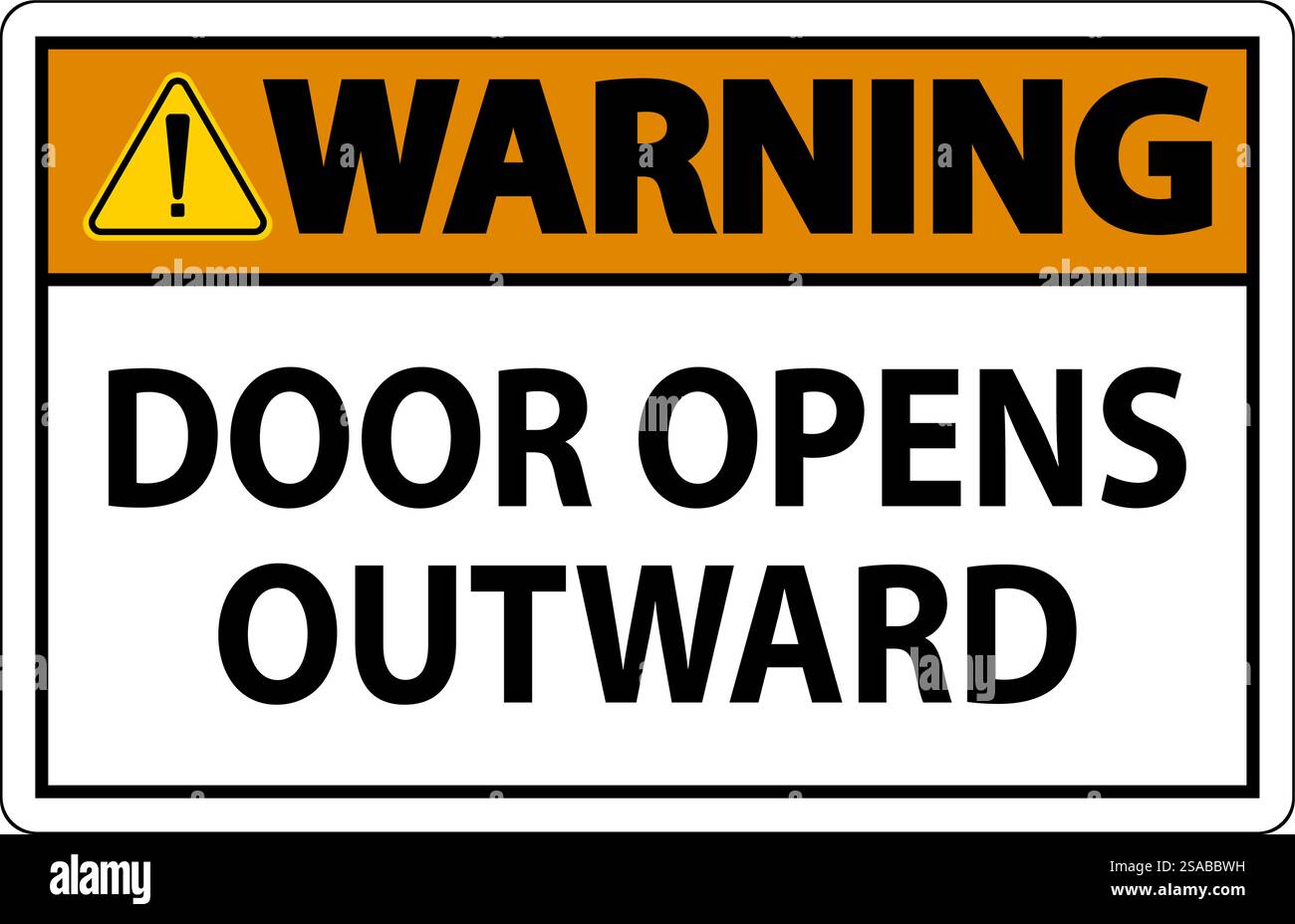 Warning Sign Door Opens Outward Stock Vector Image & Art - Alamy
