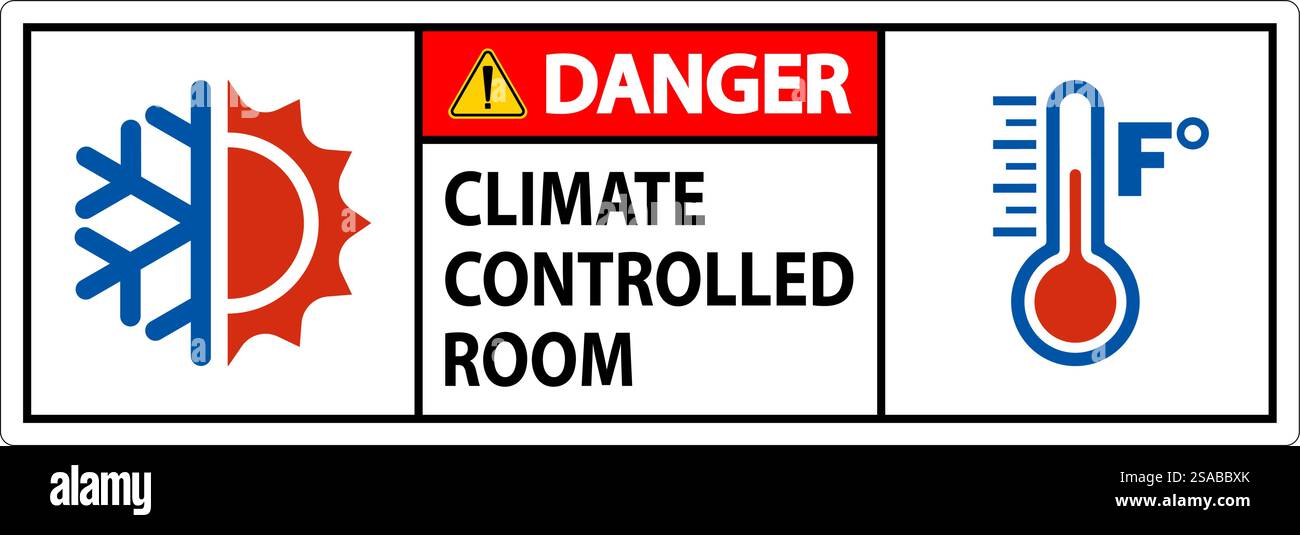 Door Danger Sign, Keep Doors Closed, Climate Controlled Room Stock ...