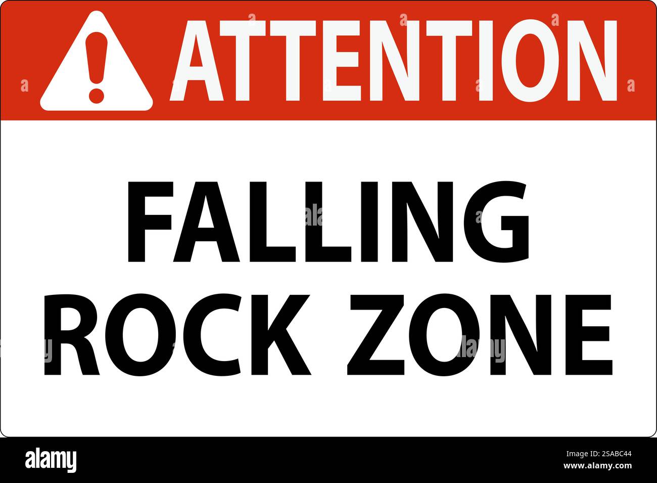 Attention Sign, Falling Rock Zone Stock Vector Image & Art - Alamy
