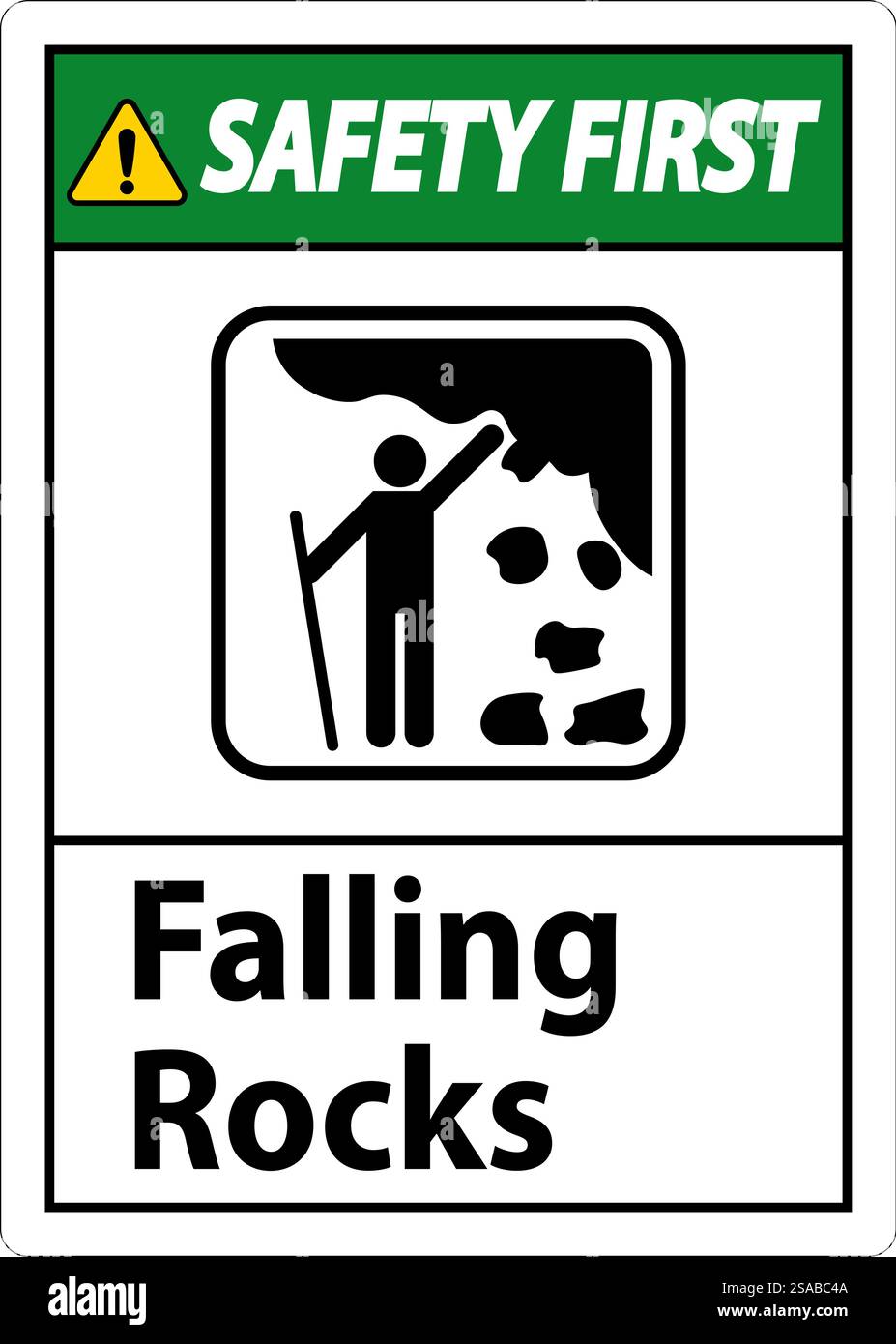 Safety First Sign, Park Sign and Guide Sign, Falling Rocks Stock Vector ...