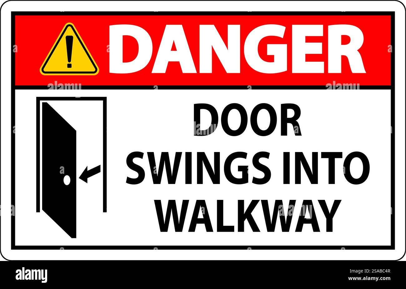 Danger Sign, Door Swings Into Walkway Stock Vector Image & Art - Alamy