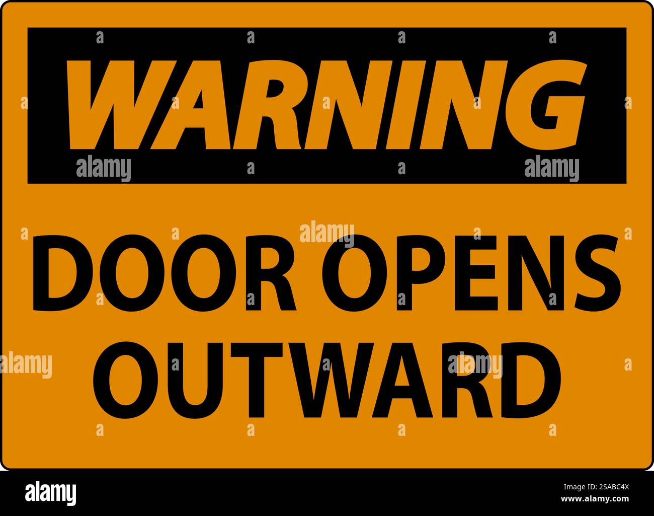 Warning Sign Door Opens Outward Stock Vector Image & Art - Alamy