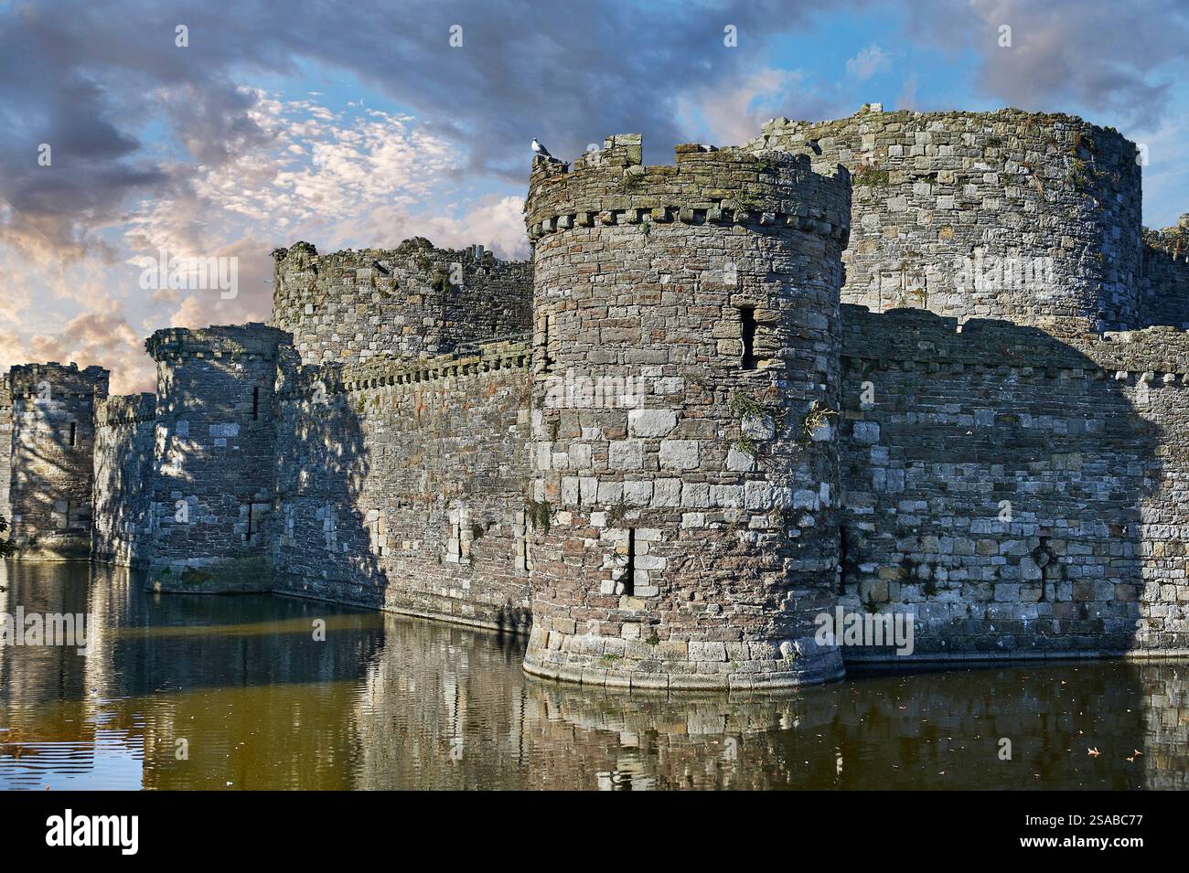 Medieval Beaumaris castle on Anglessey Island, Wales, built in 1282 for ...