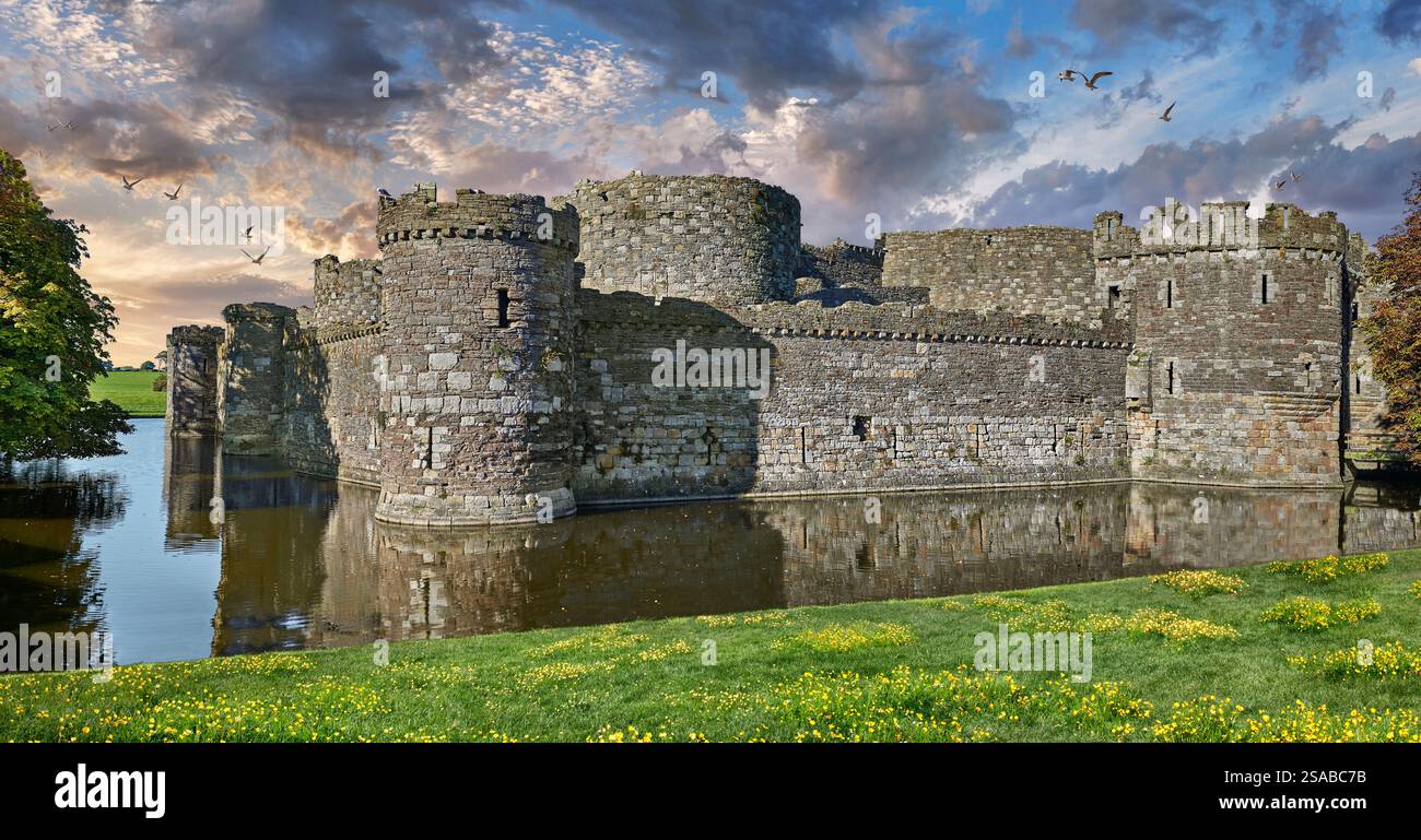 Medieval Beaumaris castle on Anglessey Island, Wales, built in 1282 for ...