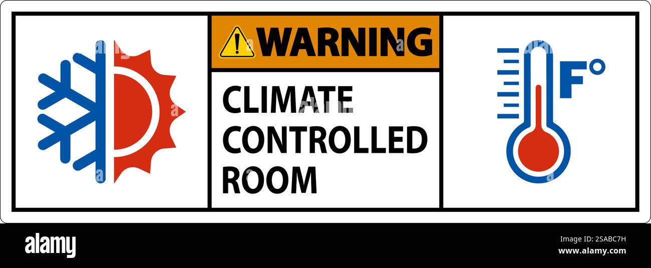 Door Warning Sign, Keep Doors Closed, Climate Controlled Room Stock ...