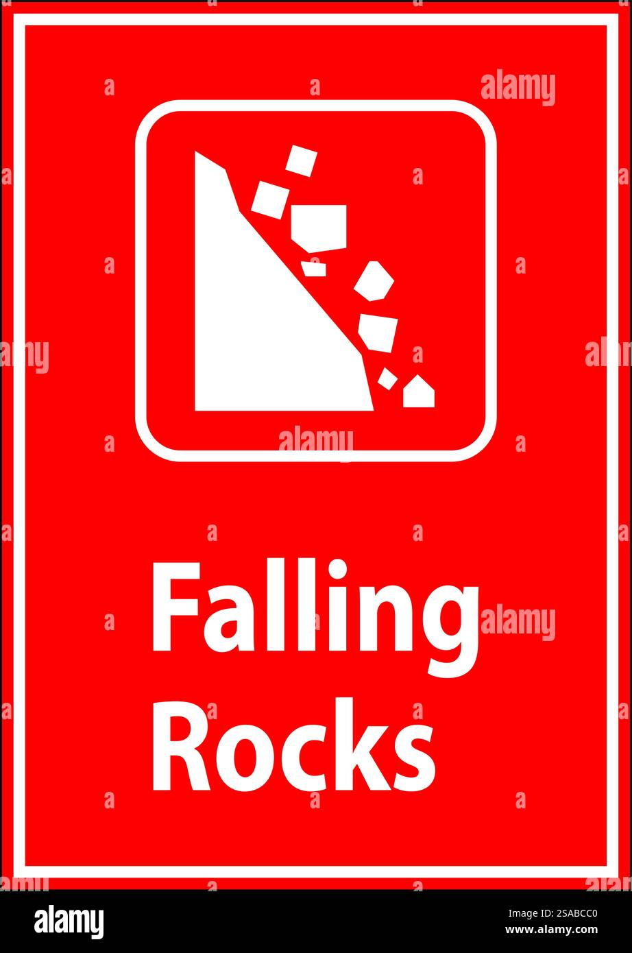 Caution Sign, Park Sign and Guide Sign, Falling Rocks Stock Vector ...