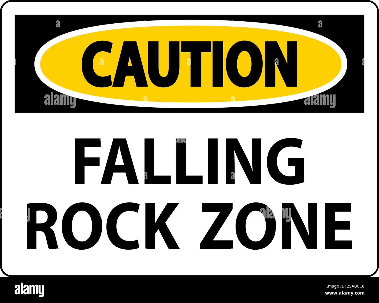 Caution Sign, Falling Rock Zone Stock Vector Image & Art - Alamy