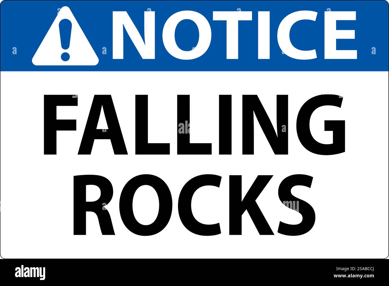 Notice Sign, Falling Rocks Stock Vector Image & Art - Alamy