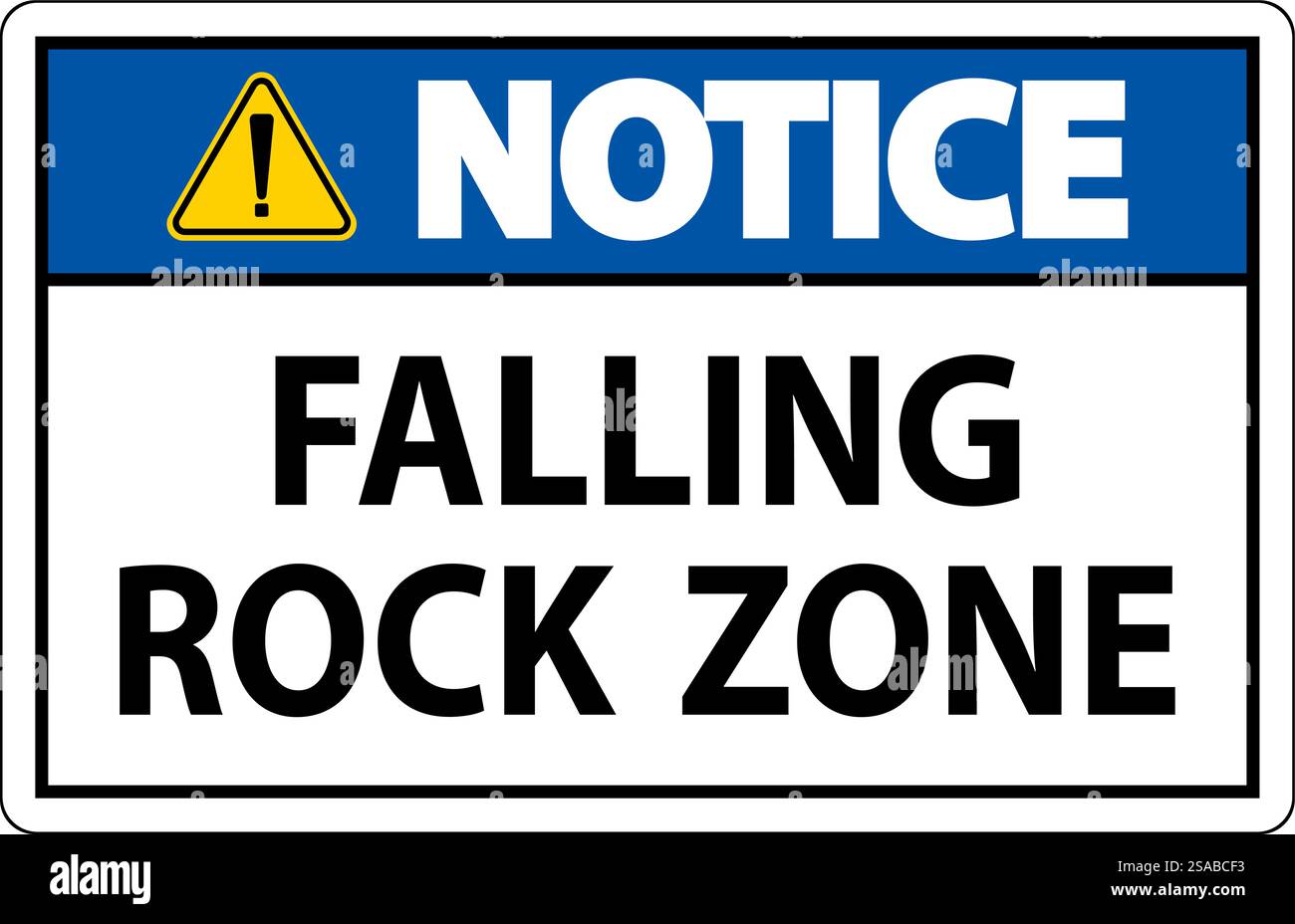 Notice Sign, Falling Rock Zone Stock Vector Image & Art - Alamy