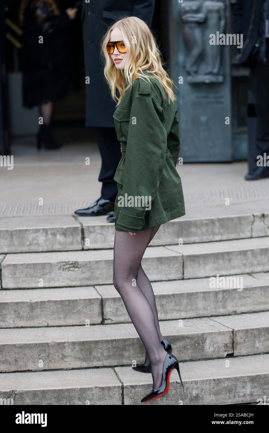 Paris, France - January 29: Ellie Bamber arrives to Elie Saab fashion ...