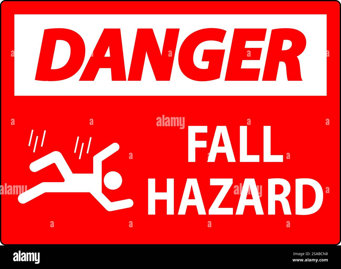 Caution Sign, Fall Hazard Stock Vector Image & Art - Alamy