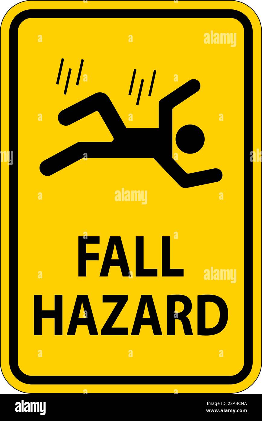 Caution Sign, Fall Hazard Stock Vector Image & Art - Alamy