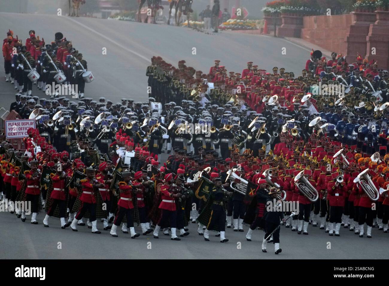 Soldiers of the Indian defense military bands perform during the ...