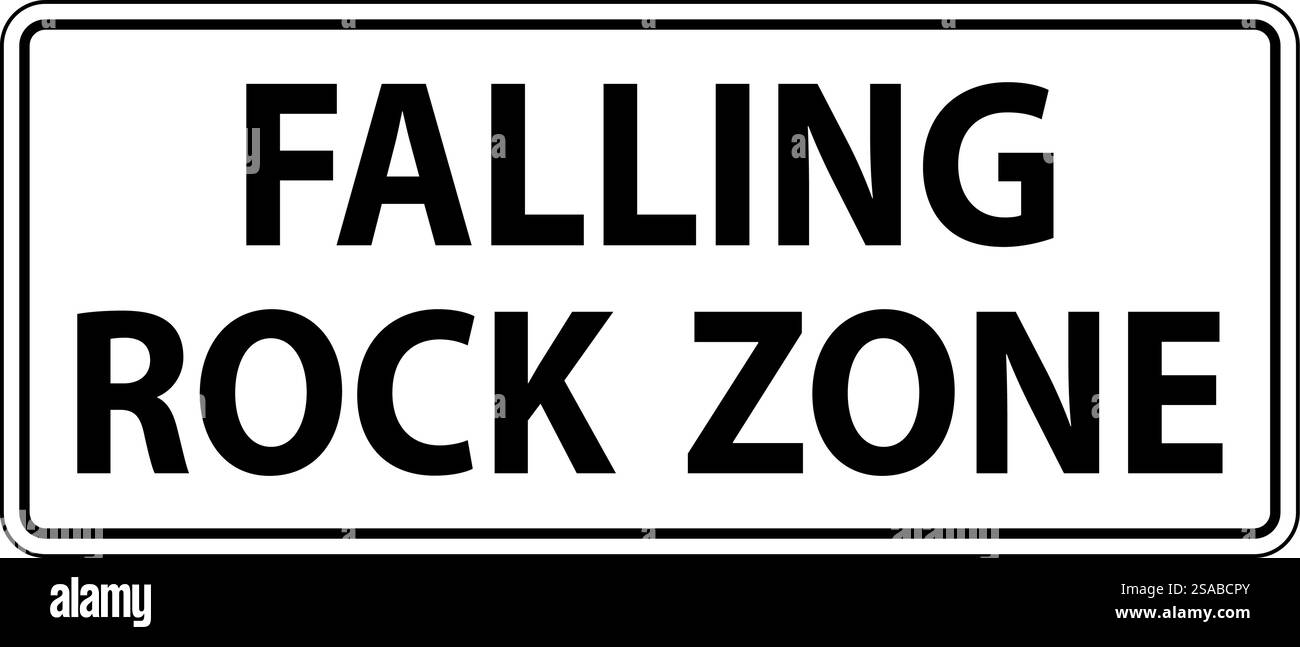 Caution Sign, Falling Rock Zone Stock Vector Image & Art - Alamy