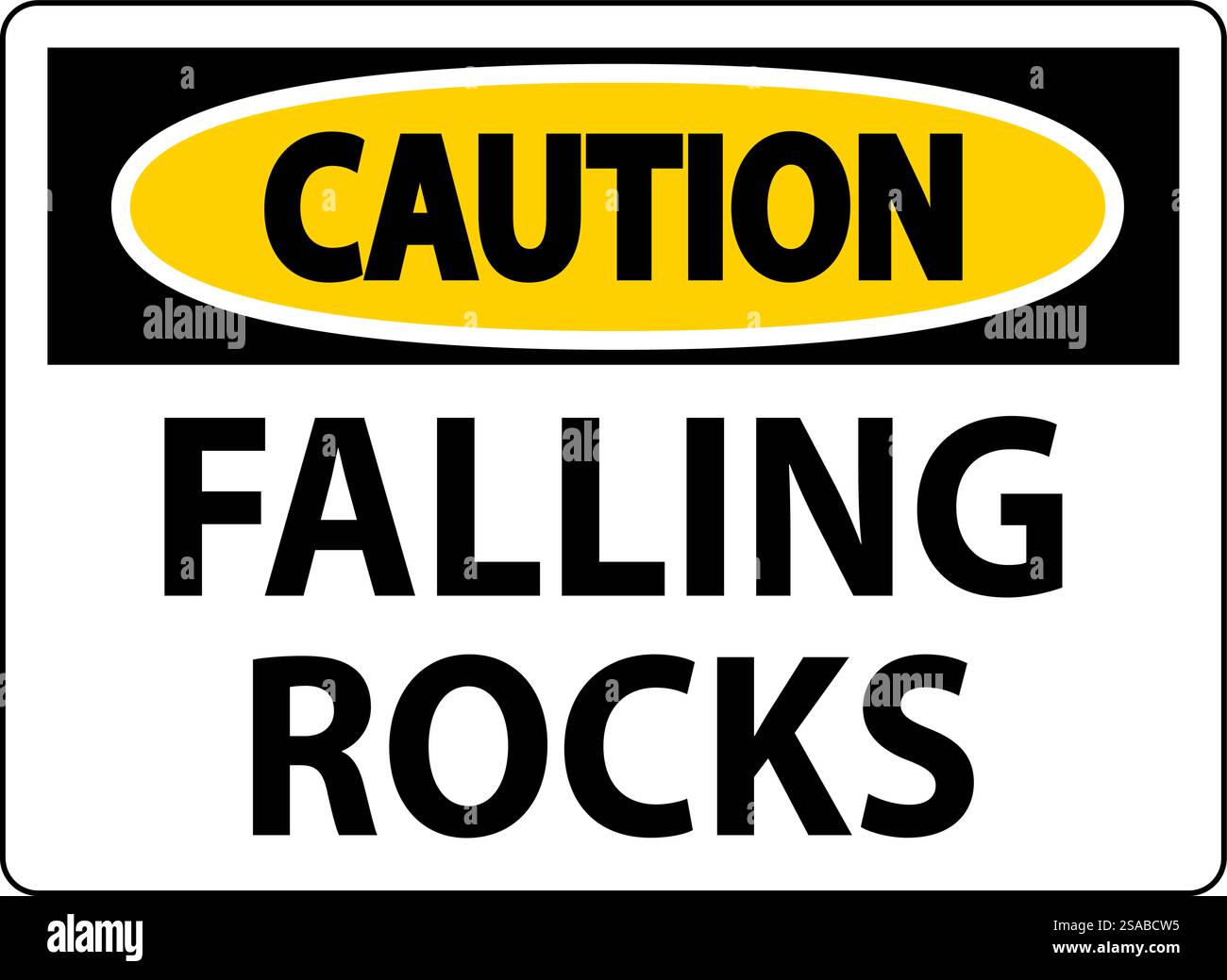 Caution Sign, Falling Rocks Stock Vector Image & Art - Alamy