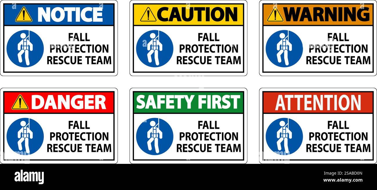 Hard Hat Decals, Danger Fall Protection Rescue Team Stock Vector Image & Art - Alamy
