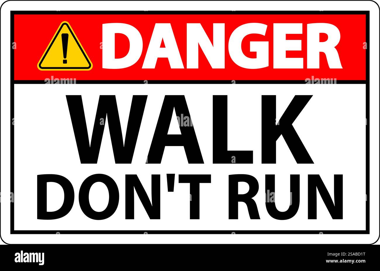 Danger Sign, Walk Don’t Run Stock Vector Image & Art - Alamy