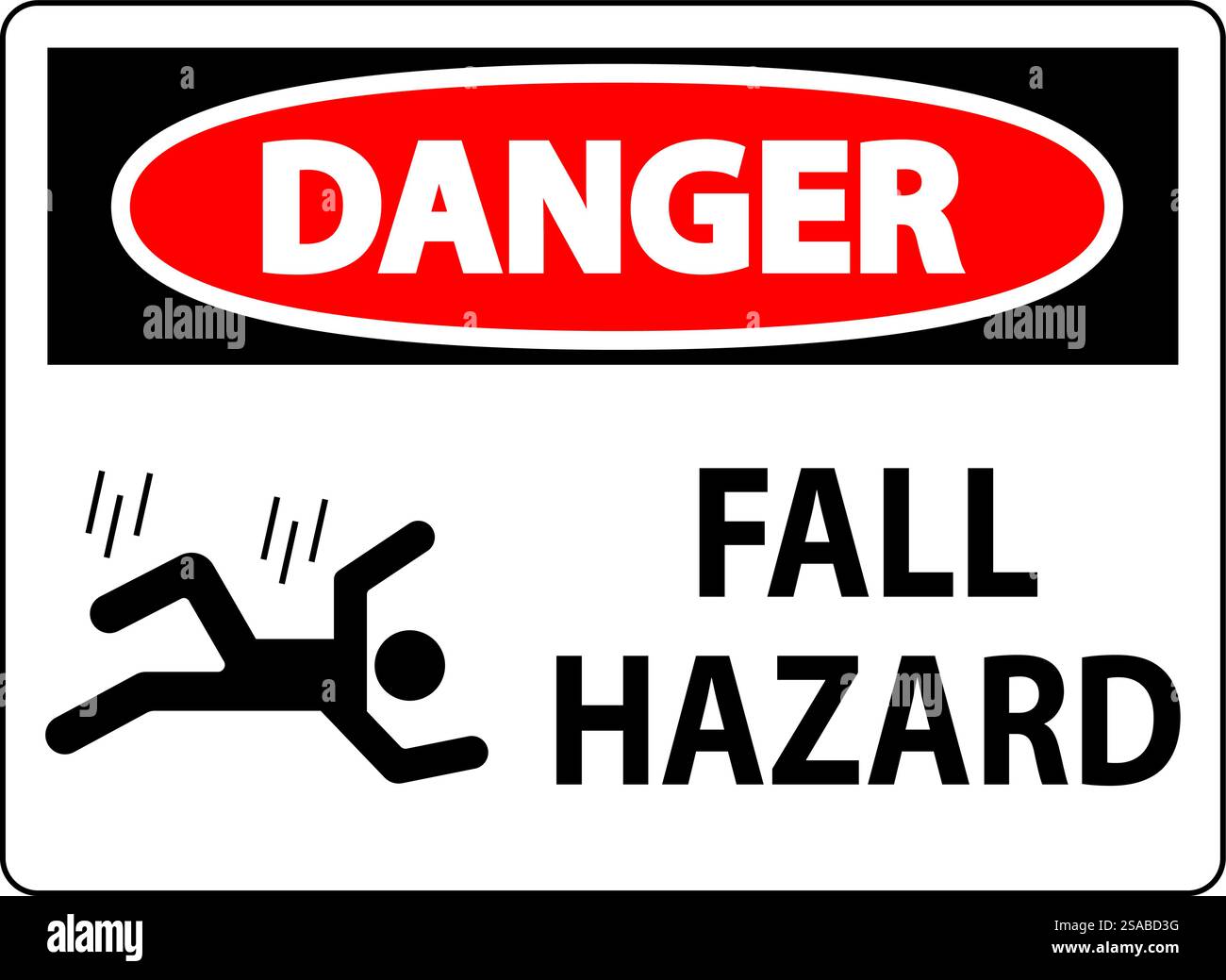 Caution Sign, Fall Hazard Stock Vector Image & Art - Alamy
