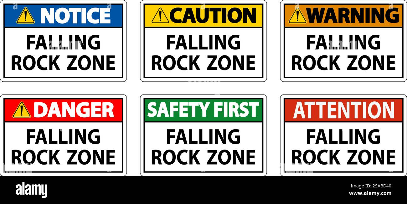 Danger Sign, Falling Rock Zone Stock Vector Image & Art - Alamy